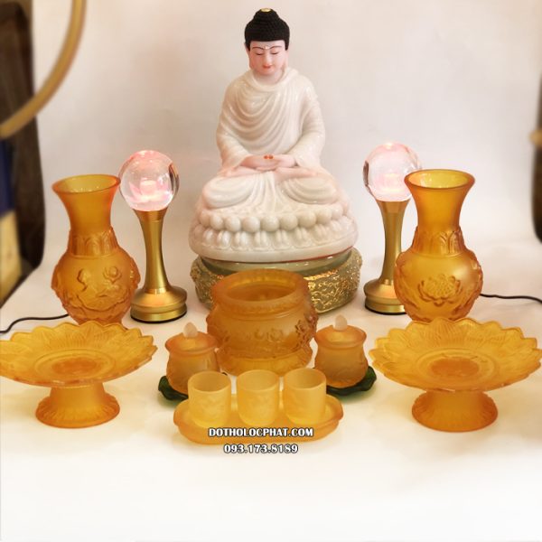 Bộ Đồ Thờ Cúng Lưu Ly BSF-010 - LỘC PHÁT - Cửa Hàng Phật Giáo, Phong ...
